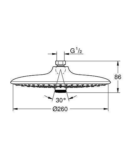 GROHE 26457000 Euphoria Rain Showerhead, 10 Inches Starlight Chrome