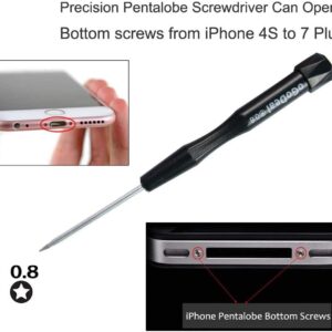 oGoDeal P2 P5 P6 Pentalobe Screwdriver, 5-Point Star, 0.8 mm, 1.2 mm and 1.5 mm, T5 Trox, Screwdriver for Apple, iPhone, Macbook Pro & Air and Retina and Repair Tool