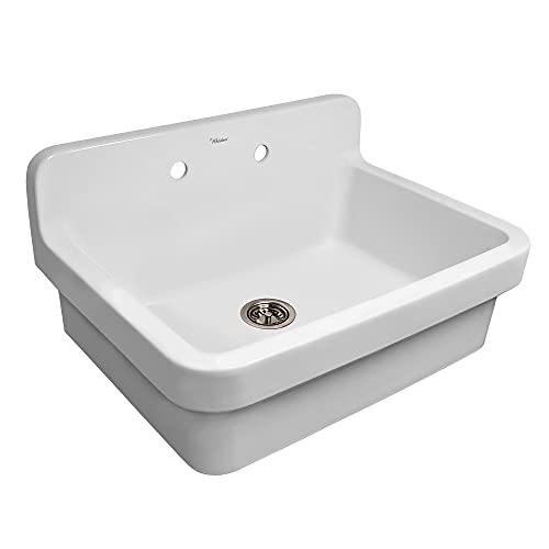 Whitehaus OFCH2230-WHITE Old Fashioned Country Kitchen/Utility Sink, White