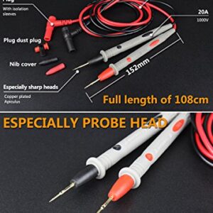 DARKBEAM Multimeter Test Meter Leads with Banana Plug Digital Clamp Tester Voltmeter Probe Test Probes Leads for Multimeter Electronic Test Leads Multimeter Accessories 20A Especially Sharp Model