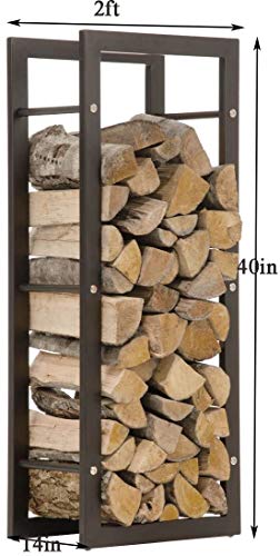 WGX Indoor/Outdoor Decorative Firewood Storage Log Rack Holder (2-Feet Log Rack)