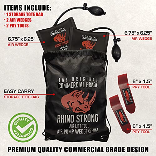 The Original Rhino Strong Commercial Grade Air Wedge Bag 2.0 Pump Professional Leveling Kit & Alignment Tool Shim Bag in the Popular Medium Size (2 Pack).