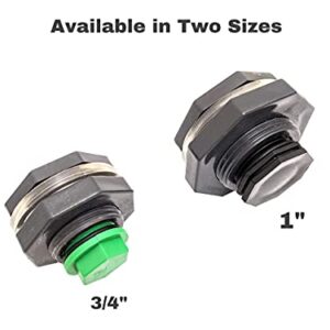 Van Enterprises 3/4" Drain Valve Plug Kit for Rain Barrels, Tuff Stuff, Rubbermaid Water Tanks, Behrens Steel Tanks, Tubs, Pools