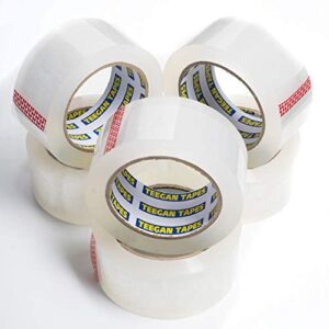 gaffer power packing tape heavy duty | carton sealing tape | boxing tape for moving | clear packing tape rolls | mailing tape for packages | 6-pack | 2 in x 60 yds