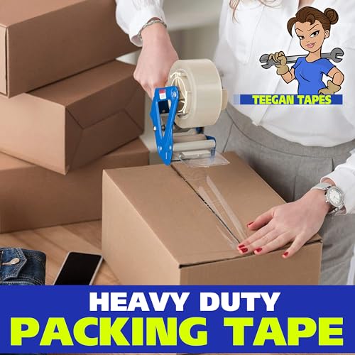 Gaffer Power Packing Tape Heavy Duty | Carton Sealing Tape | Boxing Tape for Moving | Clear Packing Tape Rolls | Mailing Tape for Packages | 6-Pack | 2 in X 60 Yds