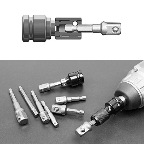 Impact Grade Socket Adapter Set - 3 Packs Drill Bit Adapter with Bit Holder, Sizes 1/4", 3/8", 1/2", 1/4-Inch Hex Shank, Cr-V, for Cordless Drill & Screwdriver, Power Drill & Driver