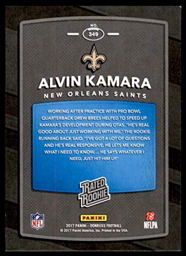 Football NFL 2017 Donruss #349 Alvin Kamara Rated Rookie Saints