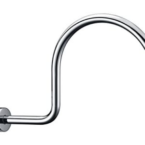 Purelux High Arc Shower Arm Water Outlet PJ1611 with Gasket Flange 17 Inches Long Reach Made of Stainless Steel, Chrome Finish Rainfall Shower Head Extension