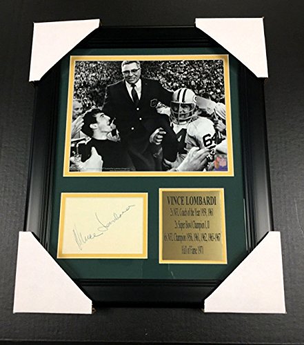 VINCE LOMBARDI Autographed Cut REPRINT Framed 8x10 Photo GREEN BAY PACKERS