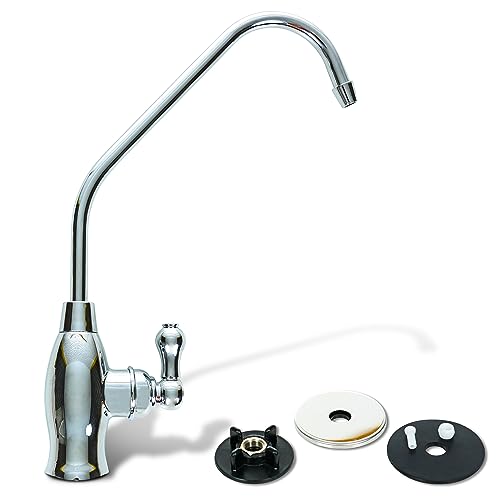 Aquaboon Non-Air Gap RO Faucet - Reverse Osmosis Faucet Chrome Finish - Drinking Water Faucet for Kitchen Sink fits Water Filtration System - Filtered Water Faucet Stainless Steel - Beverage Faucet