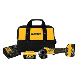 dewalt 20v max* angle grinder tool kit, 4-1/2-inch, paddle switch with brake (dcg413r2)