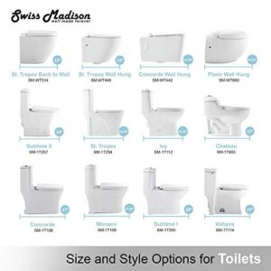 Swiss Madison SM-1T803 Chateau Elongated Toilet Dual Flush 0.8/1.28 Gpf (Soft Closing Quick Release Seat Included)