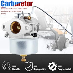 YOFMOO Carburetor Compatible for Tecumseh 631921 631070 631070A 631074 631245 631820 632284 H25 H30 H35 H40 Engine Carb Chipper Shredder Tiller Generator Snowblower