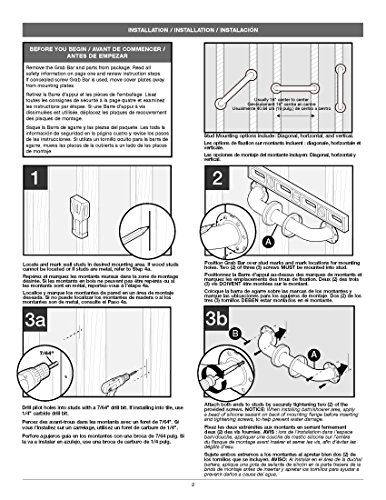 Delta Faucet D5618W Wall Mounted 18" x 1-1/2" ADA Concealed Screw Bath Safety Grab Bar in White