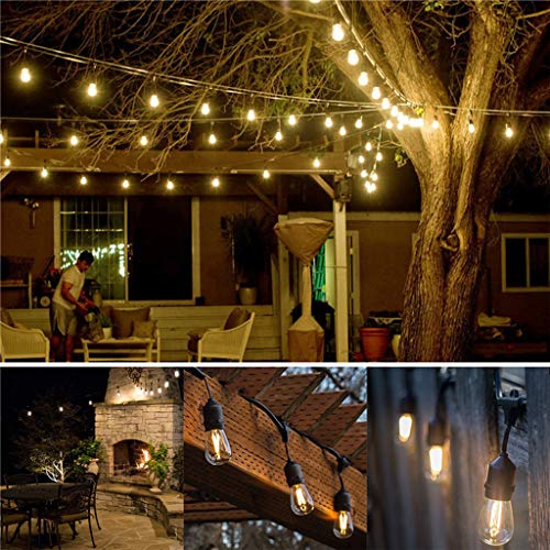 FRIDEKO HOME Waterproof Outdoor String Lights - 12Ft Commercial Grade Patio Lights Heavy Duty Light String Hanging Lights Fixture with 11W S14 Bulbs for Deckyard Garden Porch Party Decor