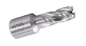 actool 1/2" diameter × 1" depth of cut hss annular cutter with 3/4'' weldon shank