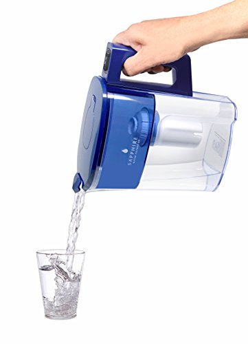 Sapphire Water Pitcher with 3 Filters, Clear/Blue