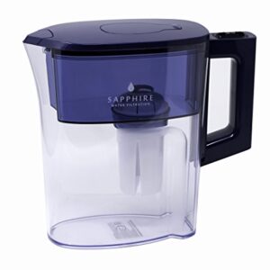 Sapphire Water Pitcher with 3 Filters, Clear/Blue