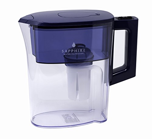 Sapphire Water Pitcher with 3 Filters, Clear/Blue