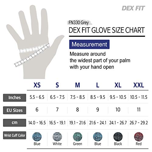 DEX FIT Nitrile Work Gloves FN330, 3 Pairs, 3D-Comfort Stretchy Fit, Firm Grip, Thin & Lightweight, Touch-Screen Compatible, Durable, Breathable & Cool, Machine Washable; Grey M (8)