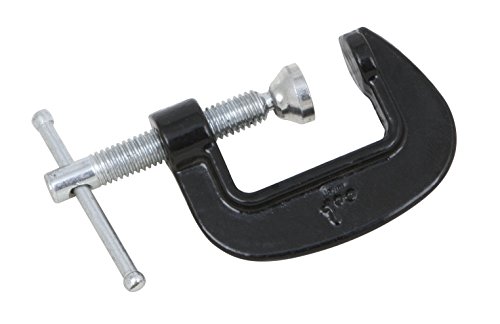 Performance Tool W3250 Heavy Duty 1-Inch Cast Iron C-Clamp with Chrome Plated Steel Screw and 1-Inch Throat Depth - Industrial Grade Clamping