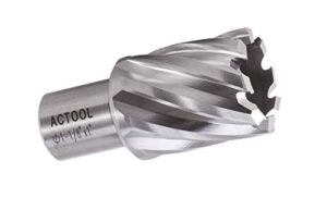 actool 1-1/8" diameter × 1" depth of cut hss annular cutter with 3/4'' weldon shank