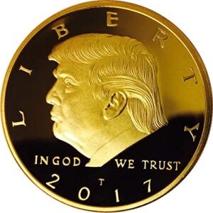 donald trump gold coin, gold plated collectable coin and case included, 45th president, certificate of authenticity official