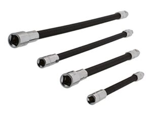 abn flexible socket extension cables - 4pc flex socket extension bar set 1/4in and 3/8in drive light impact extender