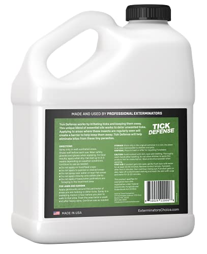 Exterminators Choice Tick Defense Spray - 1 Gallon Size with A Spray Nozzle - Non-Toxic Tick Repellent - Quick Pest Control - Keeps Ticks Away - Ideal for Outdoor Patio - Effective Yard Spray