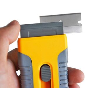 Retractable Razor Blades Scraper for Window Film Glass Glue Removing 5pcs Extra Replaceable Razor Blades