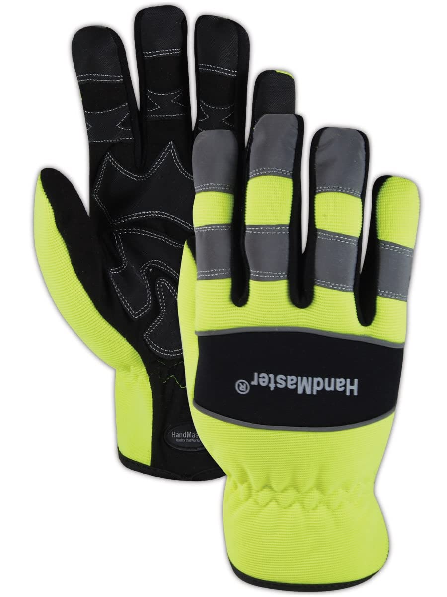 MAGID MECH106XL HandMaster MECH106 High-Visibility Mechanics Gloves, Full Finger, X-Large, Hi/Vis Yellow