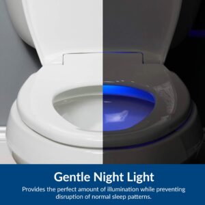 BEMIS Radiance Heated Night Light Toilet Seat will Slow Close and Never Loosen, ELONGATED, Long Lasting Plastic, White, H1900NL 000