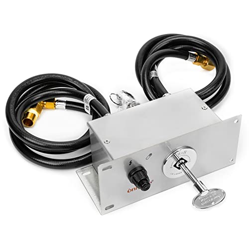 Onlyfire All-in-One Natural Gas Fire Pit Ignition System Kit (Includes Electronic Igniter, Key Valve, PVC Hose, Fittings)