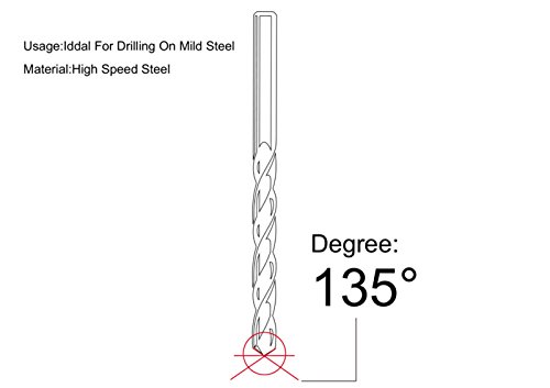 5PCS,3/8", HSS Jobber Length Black and Gold Coated Twist Drill Bits, Metal drill, ideal for drilling on mild steel, copper, Aluminum, Zinc alloy etc. (3/8)