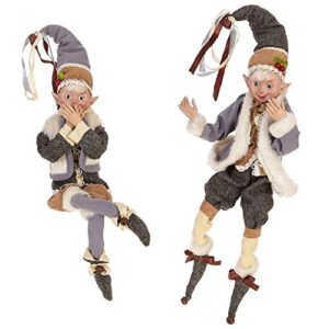 raz imports 17.5" woodland posable elf set