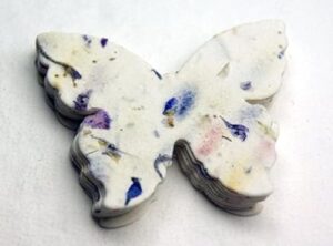 seed paper butterfly set of 24 with 100% recycled fibers and petals #45s - 3 inch