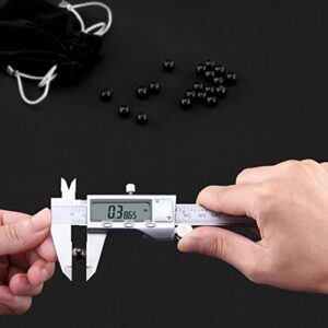 REXBETI Digital Caliper 6 Inch Measuring Tool Stainless Steel Inch/MM/Fractions, Electronic Vernier Calipers Gauge for Woodworking Jewelry, Polished Silver