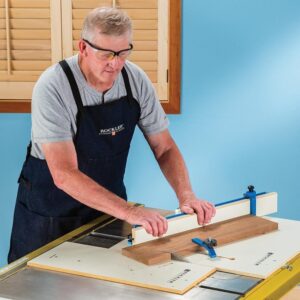 Rockler Table Saw Small Parts Crosscut Sled - Table Saw Sled Kit Includes Blade Guard, Miter Track Stop – 900 Angle Small Moldings Crosscut Saw - Table Saw Sled Features Zero-Clearance Support