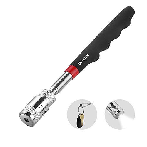 Magnetic Telescoping Pick Up Tool, Preciva Magnetic Picking Tool with LED Flashlight Retriever Wand 19.5 to 68 CM Telescopic Magnet Stick(ONE PACK)