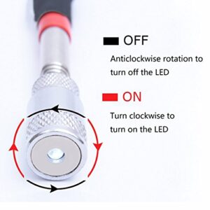 Magnetic Telescoping Pick Up Tool, Preciva Magnetic Picking Tool with LED Flashlight Retriever Wand 19.5 to 68 CM Telescopic Magnet Stick(ONE PACK)