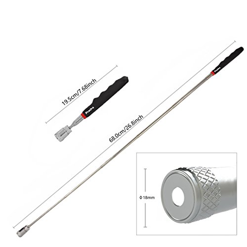 Magnetic Telescoping Pick Up Tool, Preciva Magnetic Picking Tool with LED Flashlight Retriever Wand 19.5 to 68 CM Telescopic Magnet Stick(ONE PACK)