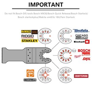 NEWONE 67 Pack Oscillating Multitool Quick Release Saw Blades with Sandpaper,Multitool Blades for Wood Metal Plastics Compatible with Fein Black&Decker Bosch Chicago Roybi Milwaukee Makita Craftsman…