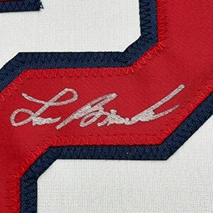 Framed Autographed/Signed Lou Brock 33x42 St. Louis White Baseball Jersey JSA COA