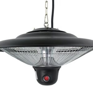 Hiland HIL-PHE-1500BR Electric Gazebo Indoor/Outdoor Heater with LED/Remote, 1500 Watts, Large, Black