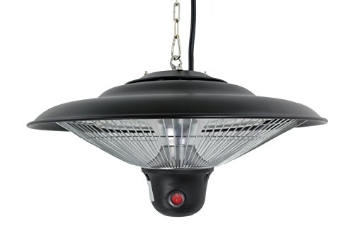 Hiland HIL-PHE-1500BR Electric Gazebo Indoor/Outdoor Heater with LED/Remote, 1500 Watts, Large, Black