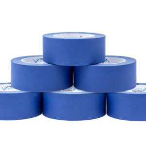 6 Pack 1.88 Inch Blue Painters Tape, Medium Adhesive That Sticks Well but Leaves No Residue Behind, 60 Yards Length, 6 Rolls, 360 Total Yards