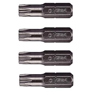 vega t20 torx security bits. professional grade ¼ inch hex shank torx t-20 s2 steel 1" security bits. 125tt20a-4 (pack of 4)