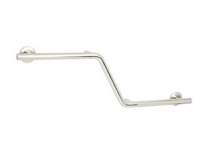 seachrome bathroom grab bar, 38 inch stainless steel, right handed zuma bar, 1 1/4 inch diameter, handicap grab bar, safety rail, satin stainless (model: gwr-3638-qcr-ss)