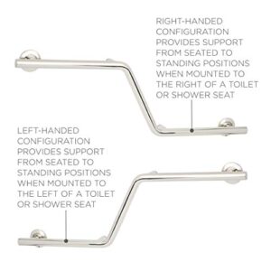 Seachrome Bathroom Grab Bar, 38 inch Stainless Steel, Right Handed Zuma Bar, 1 1/4 inch Diameter, Handicap Grab Bar, Safety Rail, Satin Stainless (Model: GWR-3638-QCR-SS)