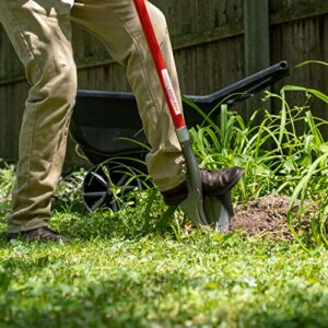 ROOT ASSASSIN One Shot Garden Shovel (43" D-Handle) - Holds More Than The Average Shovel, Back Wings Keep Dirt from Spilling Off The Back, Best for Yard Work, Gardening, Digging, Treasure Hunting